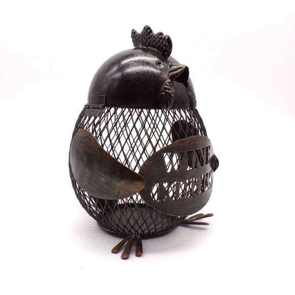 Dining | Metal Chicken Chick Wine Cork Holder Cage Round Mesh Kitschy ...